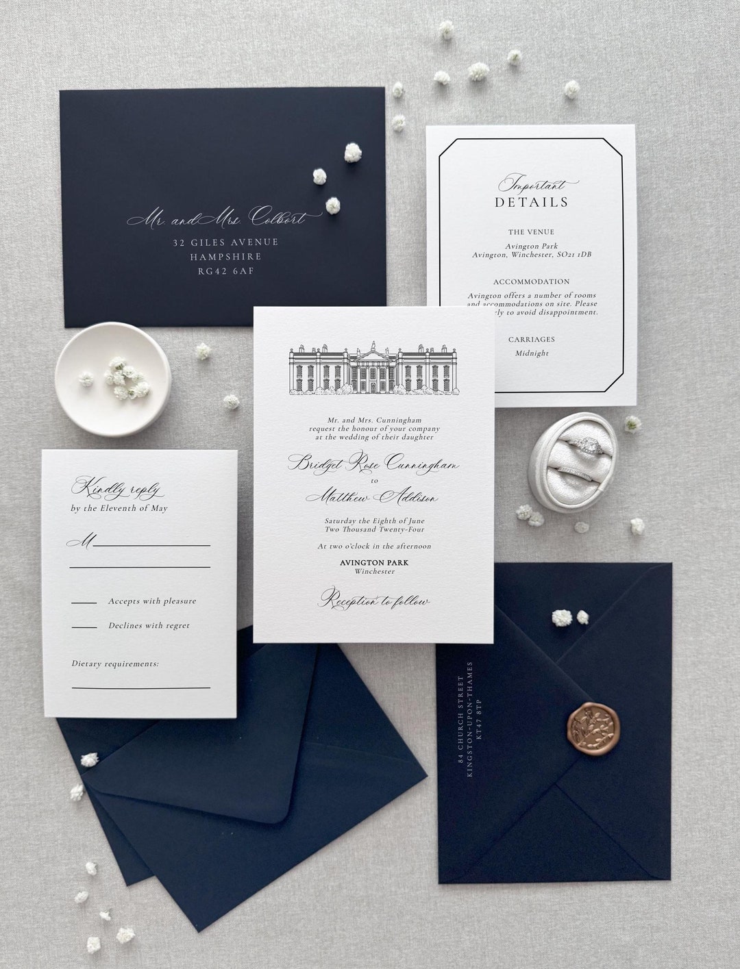 Venue Illustration Wedding Invitation - Luxury Wedding Invitations With ...