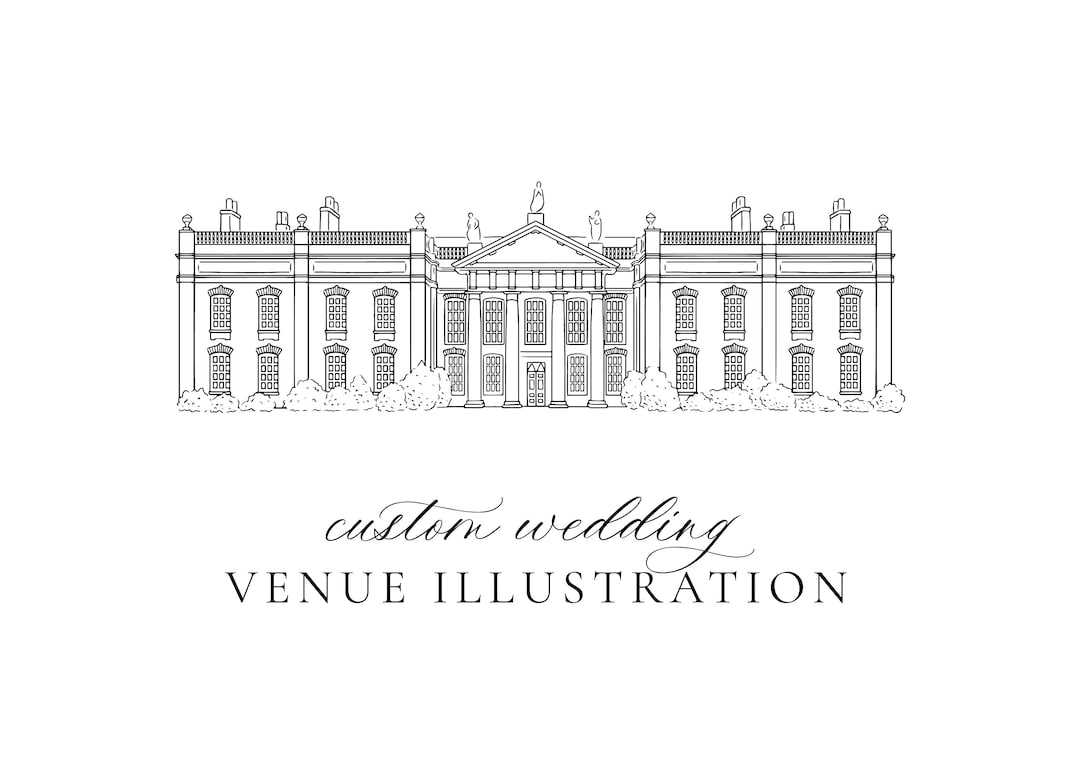 Wedding Venue Illustration - Line Drawing Venue - Hand Drawn ...
