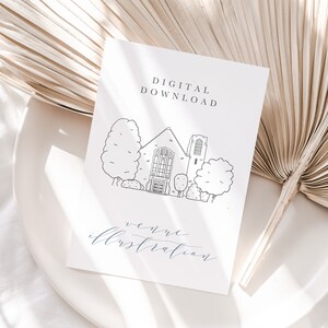 Wedding Venue Illustration Line Drawing Venue Hand Drawn - Etsy