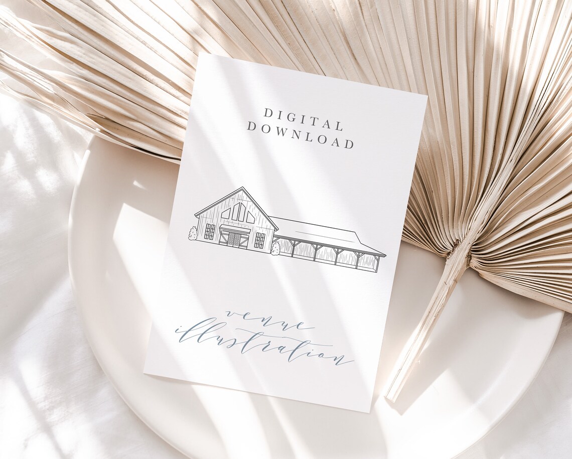 Wedding Venue Illustration Line Drawing Venue Hand Drawn - Etsy