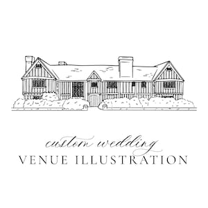 Wedding Venue Illustration - Line Drawing Venue - Hand Drawn ...