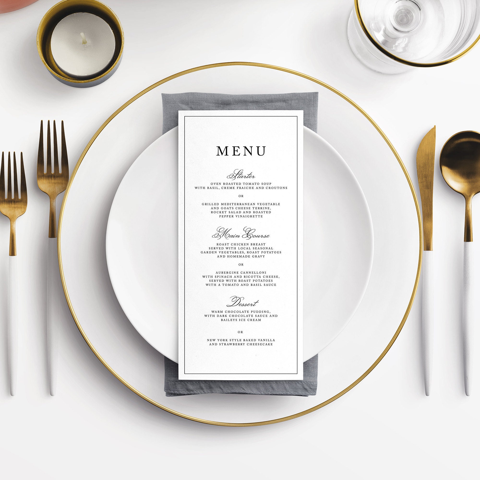 Traditional Wedding Menu Template Elegant Wedding Menu - Etsy UK