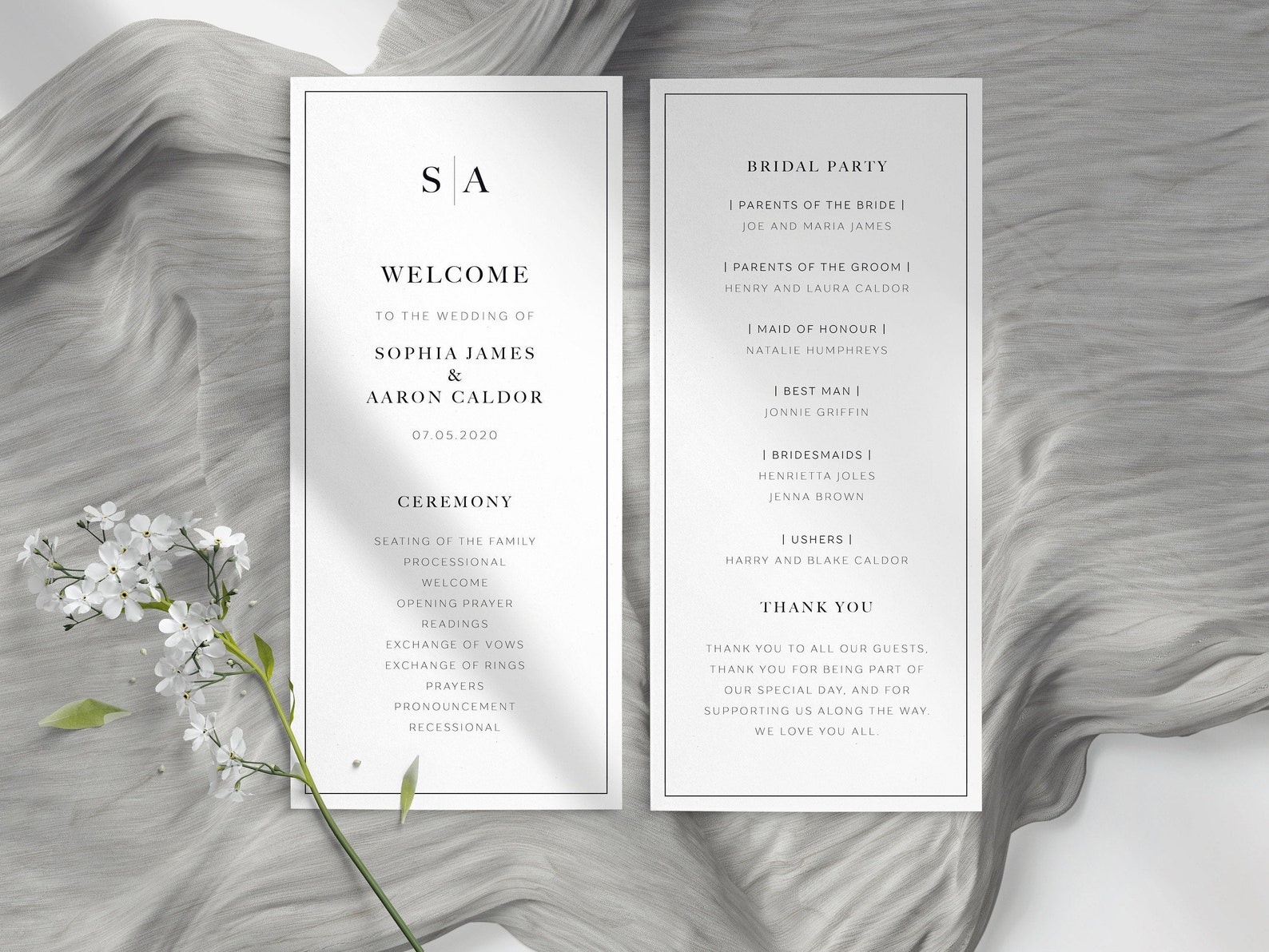 Editable Wedding Program Template Modern Wedding Ceremony - Etsy