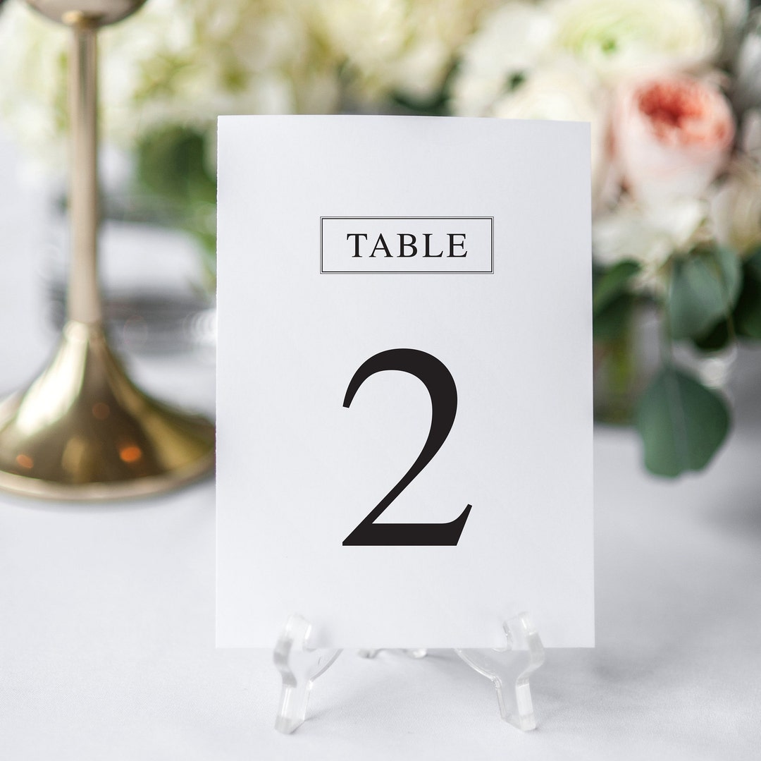 Números de mesa en PDF imprimibles, Números de mesa de boda modernos ...