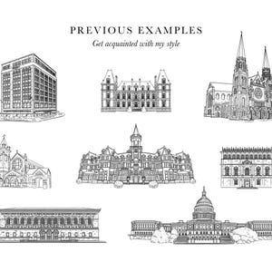 Wedding Venue Illustration - Line Drawing Venue - Hand Drawn ...