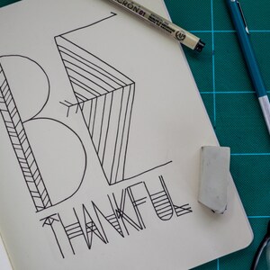 Printable Thanksgiving Wall Art - Hand Drawn - Be Thankful / Digital ...