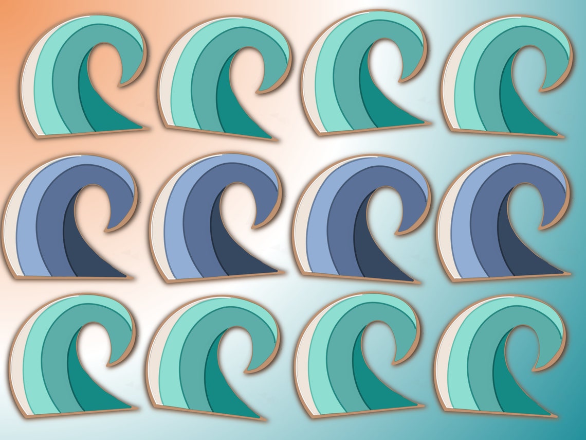 Wave Cookie Cutter Wave Cookies Beach Cookie Cutter Ocean - Etsy