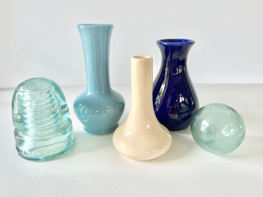 Vintage Bud Vases Ocean Colored Vases Made in USA Made in - Etsy