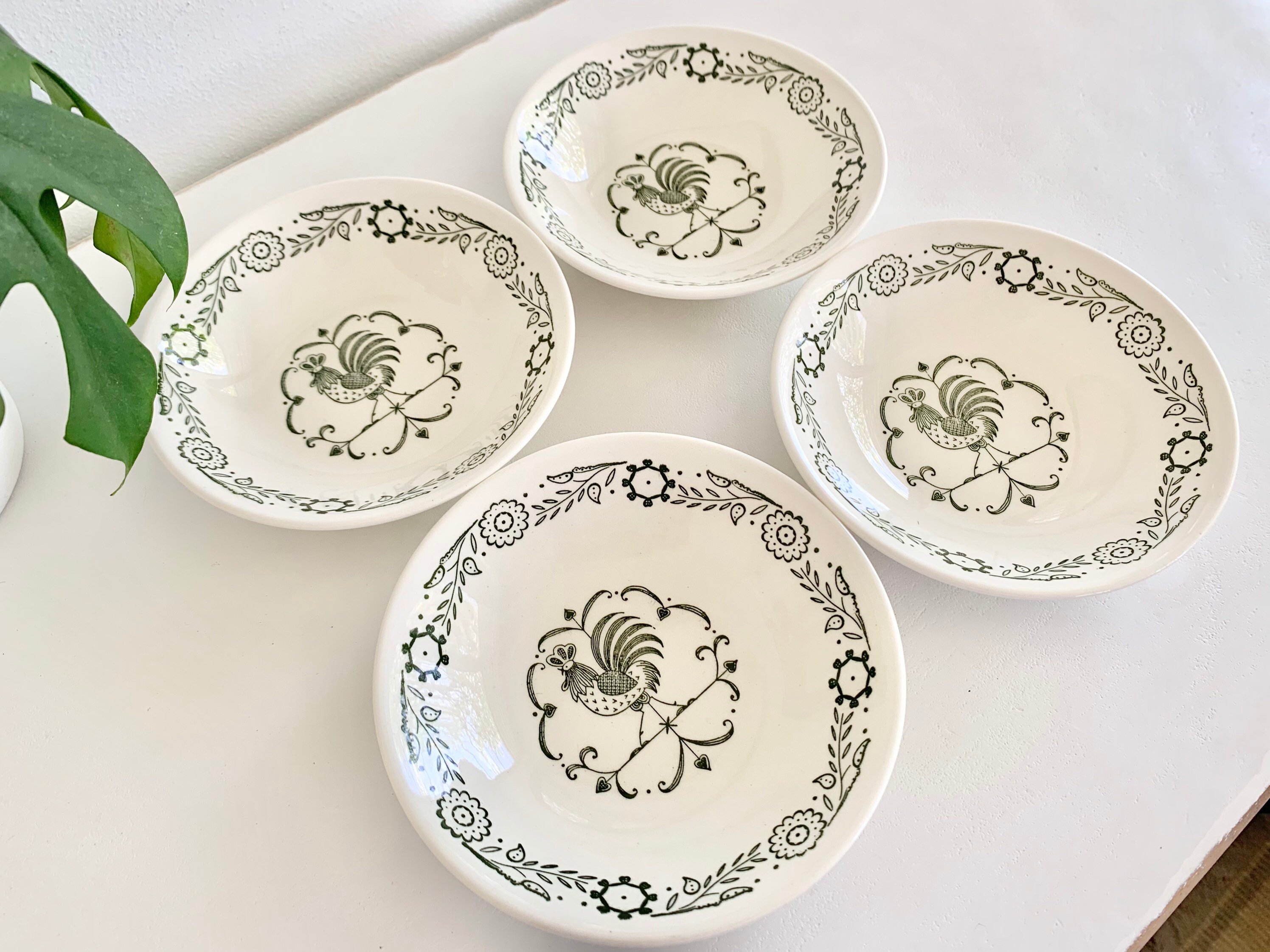 Scio Pottery Mid century Farmhouse Bowls Rooster weather | Etsy