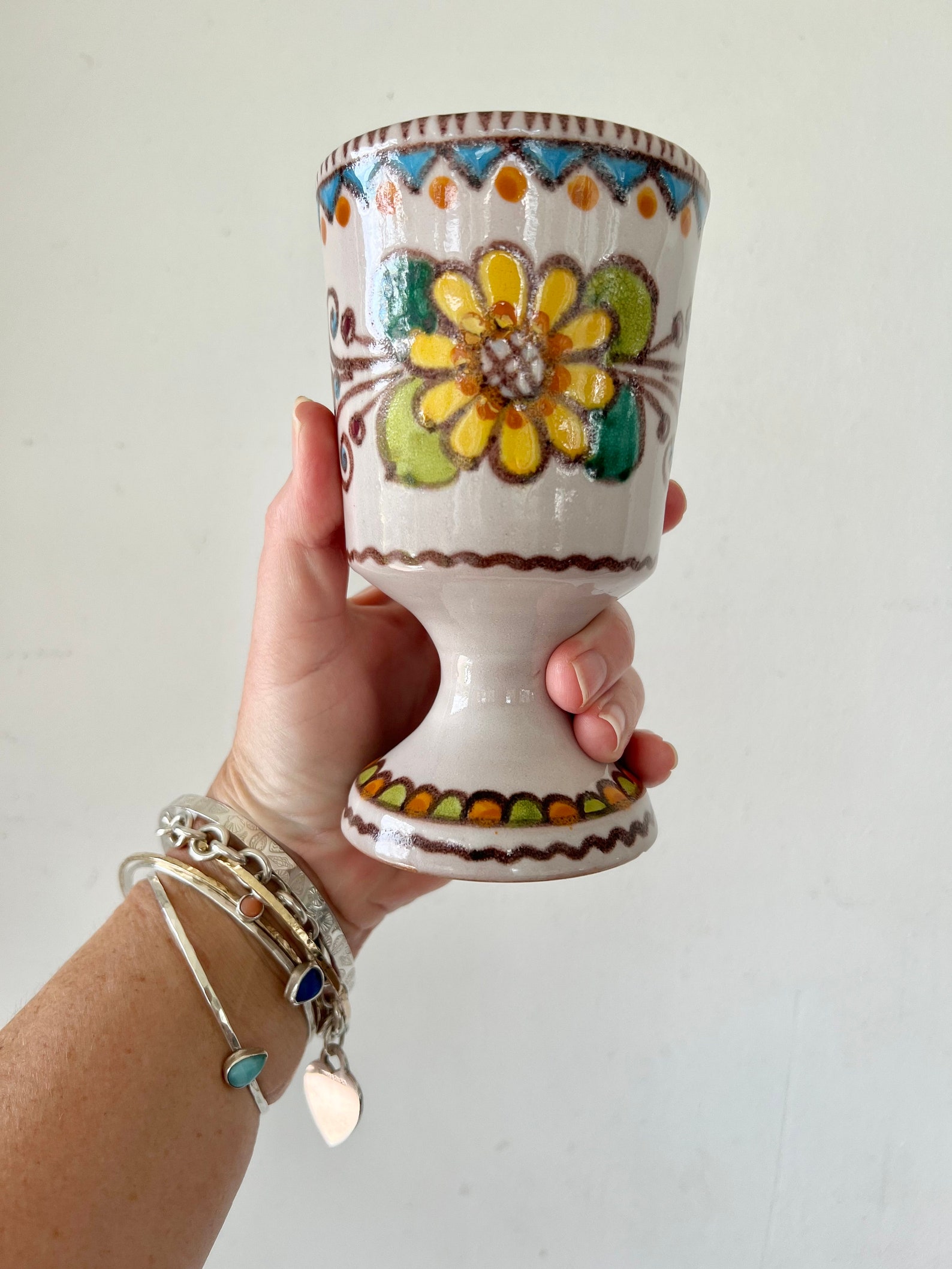 Vintage Italian Ceramic Hand Painted Barware Glasses Ceramic Goblets - Etsy