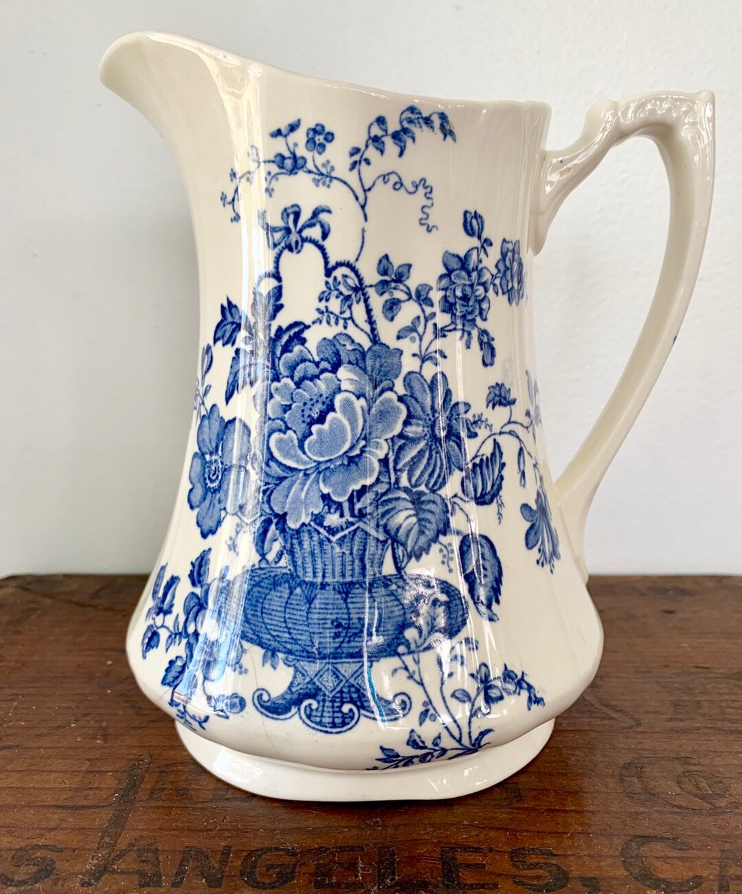 Vintage Transferware Farmhouse Pitcher; Charlotte Alfred Meakin ...
