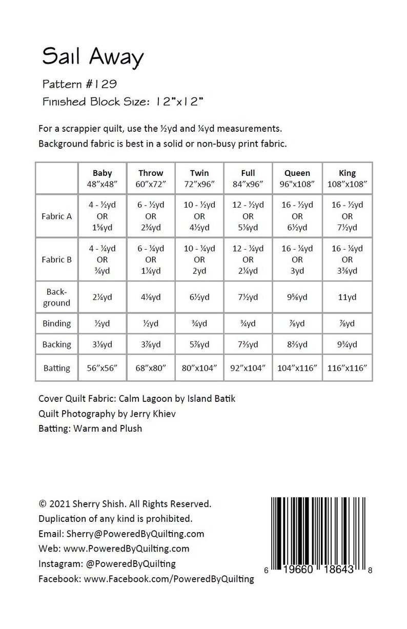 Sail Away PDF Pattern PBQ 129 - Etsy