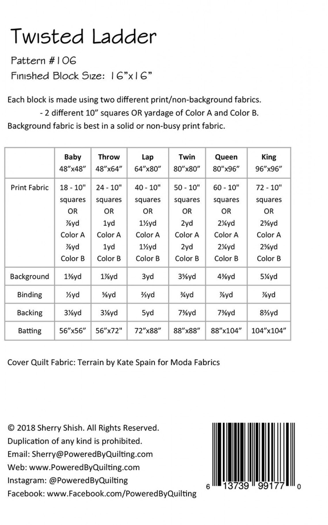 Twisted Ladder PDF Pattern PBQ 106 - Etsy