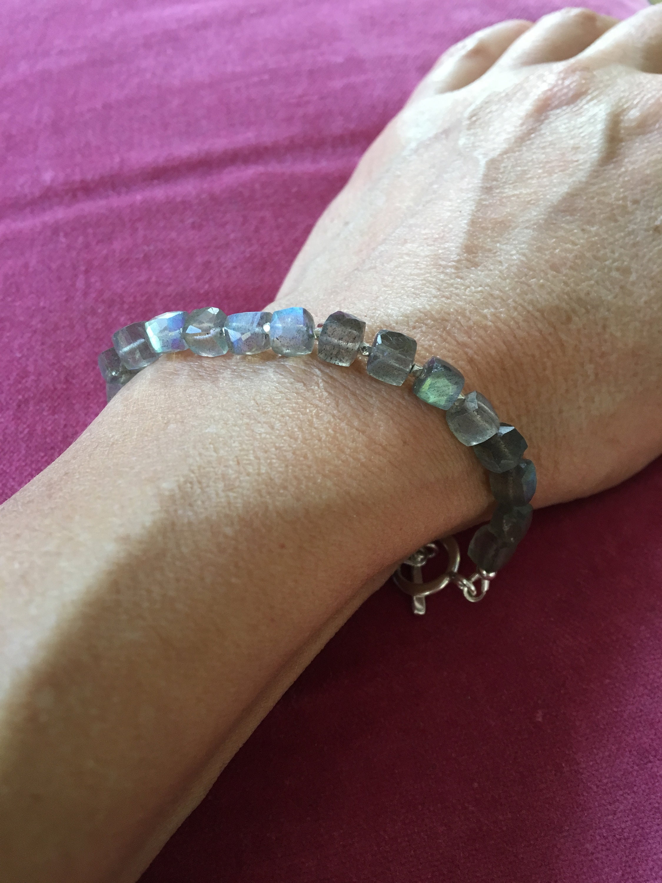 Labradorite Bracelet, Labradorite Cube Bracelet, Labradorite Box ...