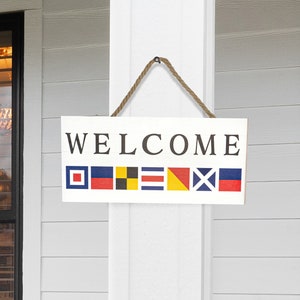 Nautical Welcome Sign for Front Door, Welcome Door Sign, Coastal Decor ...
