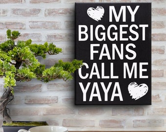 Yaya Mothers Day Gift Yaya Sign Gift for Yaya Rustic Sign for Grandma ...