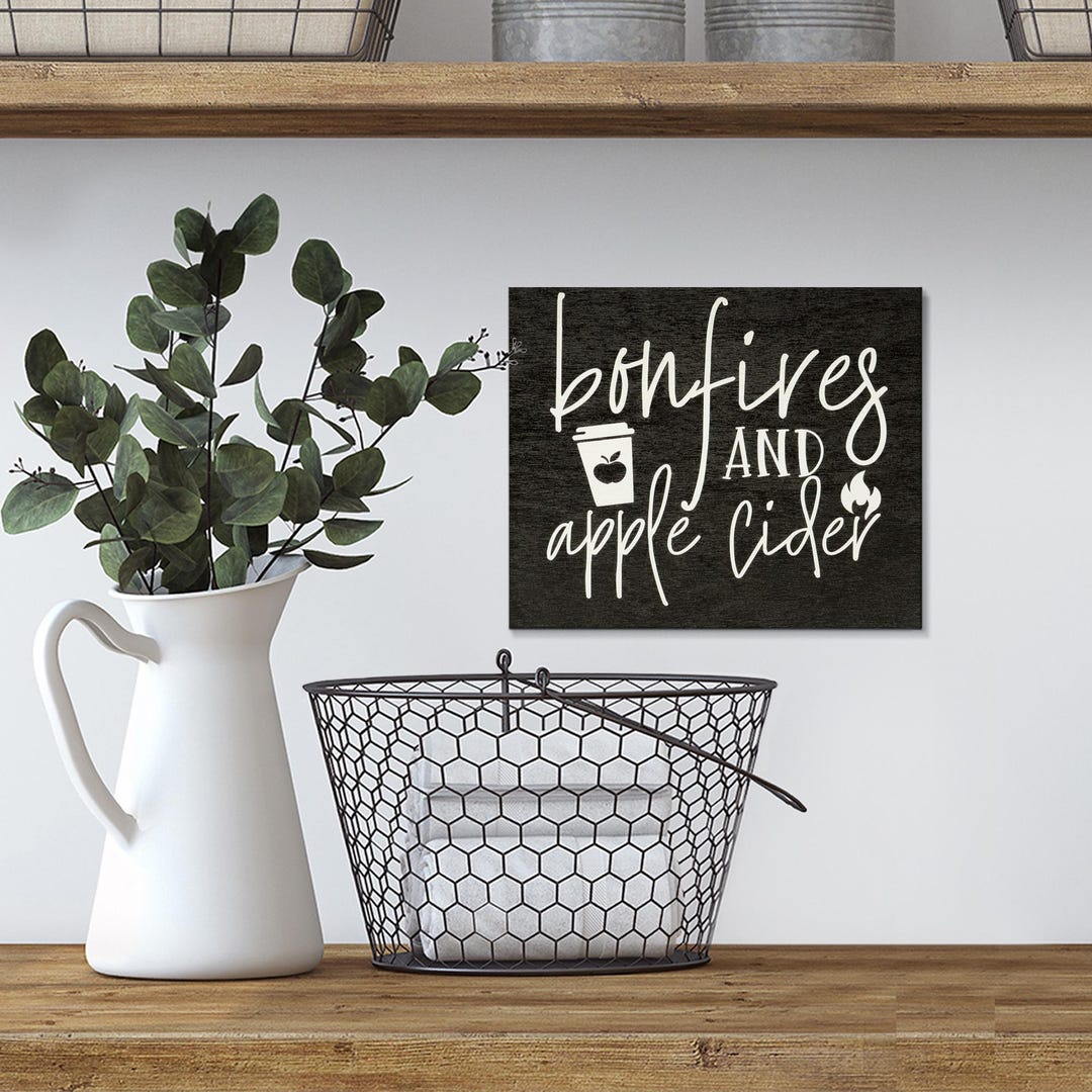 Bonfires & Apple Cider Wooden Sign: Farmhouse Fall Decor - Etsy