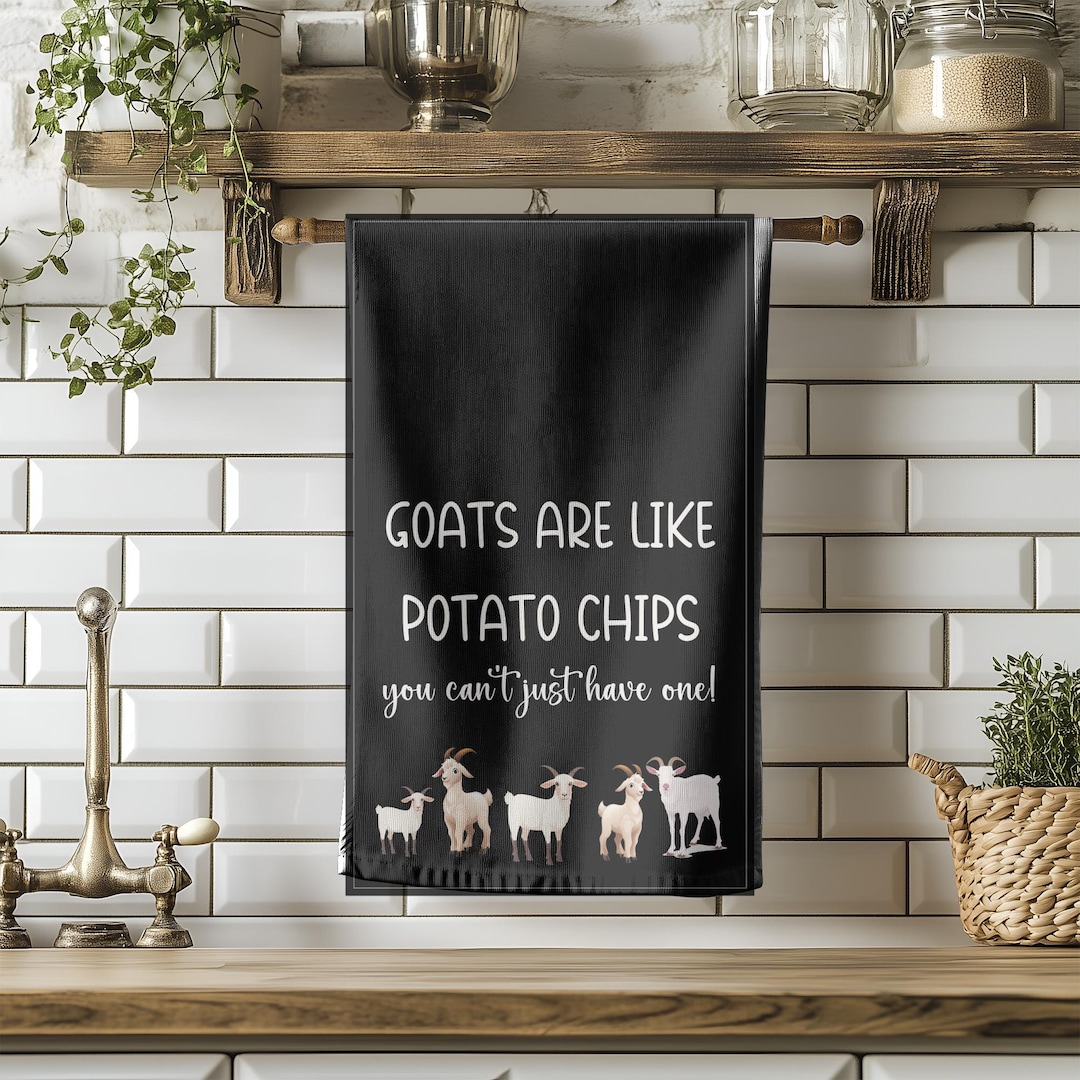 Funny Goat Kitchen Towel, Kitchen Decor, Animal Lovers Gift ...