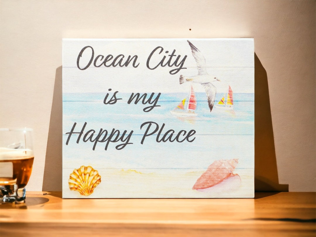 Ocean City Wood Sign: Coastal Beach House Decor - Etsy