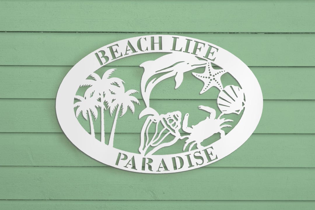 Custom Outdoor Beach Sign - Beach Life Paradise All-weather PVC ...