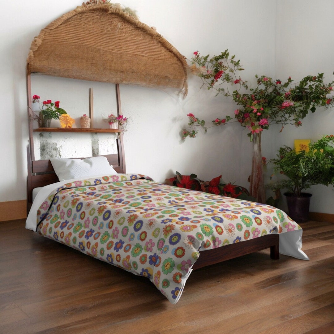 Retro Hippie Flower Bedding Comforter | 1960s Comforter and 1970s ...