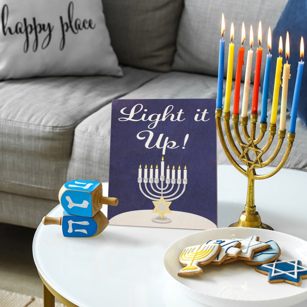 Hanukkah Decor: Light It up Wooden Sign, Funny Chanukah Gift - Etsy