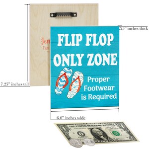 Flip Flop Only Zone Wooden Sign: Beach House Decor (7.25x6x.25 Inches ...