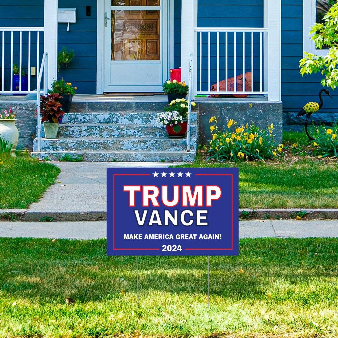 Trump Vance 2024 Yard Sign, Donald Trump President JD Vance, 18 X 12 ...