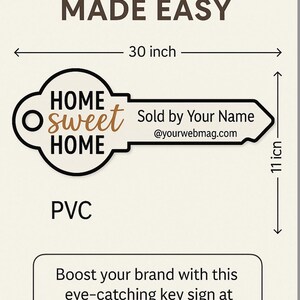 Home Sweet Home Key Sign – Realtor Photo Prop, Custom Sold Sign, Real ...