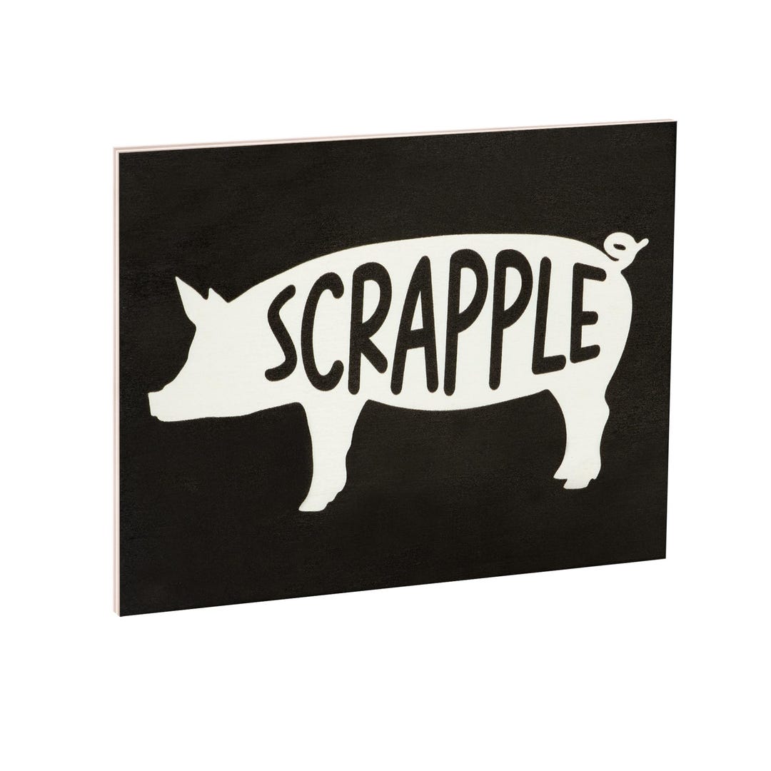 Scrapple Pig Wood Sign: Rustic Farmhouse Kitchen Decor - Etsy