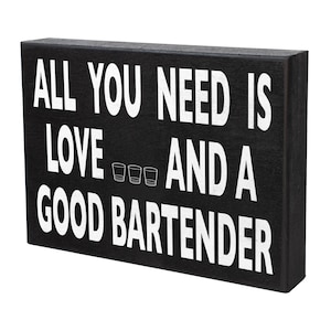 Funny Bartender Wooden Sign: Home Bar Decor Gift (8x6x1.5 Inch) - Etsy