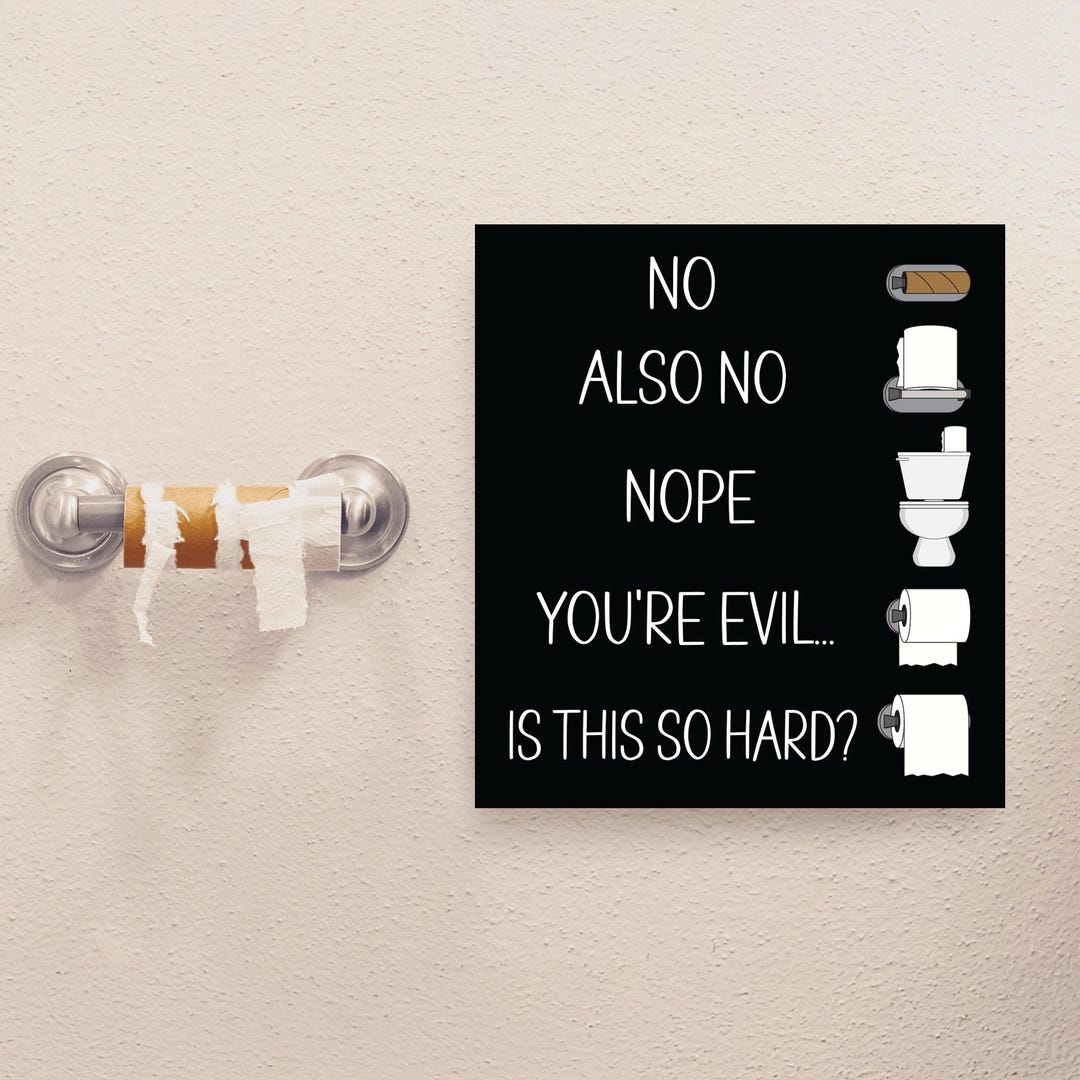 Funny Bathroom Sign: Toilet Paper Etiquette, Farmhouse Decor (10x11 In ...