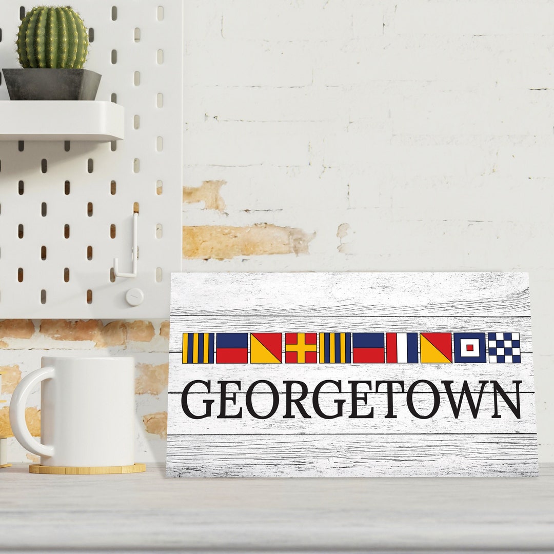 Georgetown Delaware Sign: Nautical Flags Wood Decor - Etsy