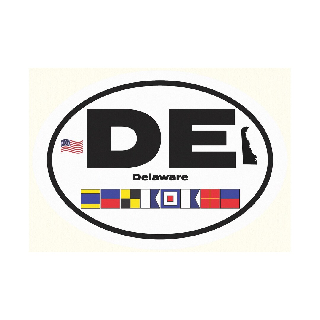 Delaware Car Bumper Sticker: Nautical Flag Souvenir - Etsy