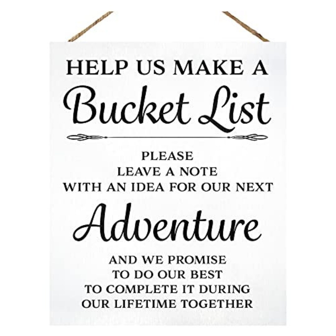 Bucket List Sign Wedding Bucket List Wedding Signs Bucket - Etsy