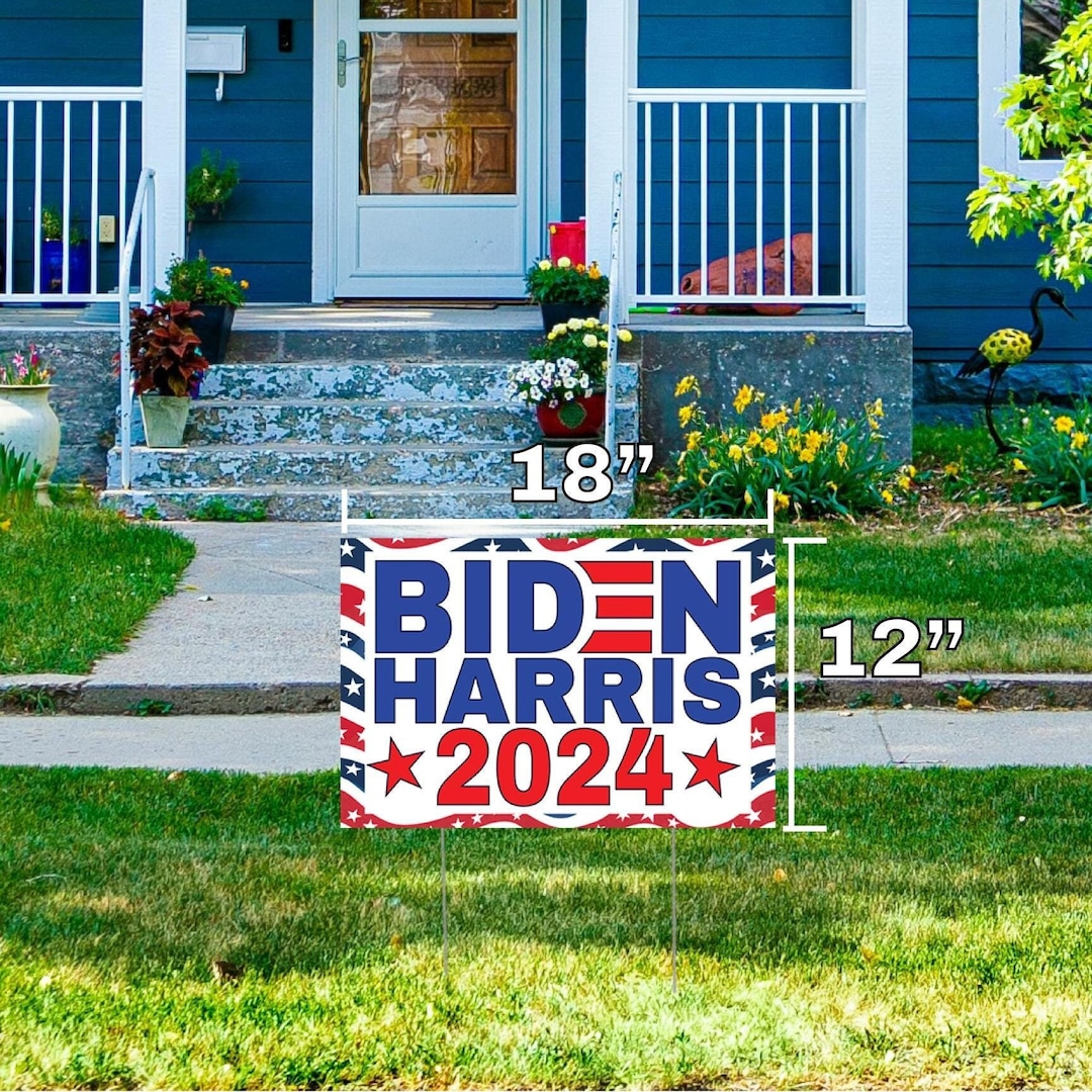 Biden Harris 2024 Yard Sign, 18 X 12 Double Sided Outdoor Lawn ...