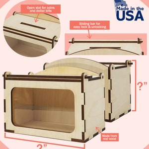 Personalized Wooden Donation and Tip Box, Charity Box, Tips for ...