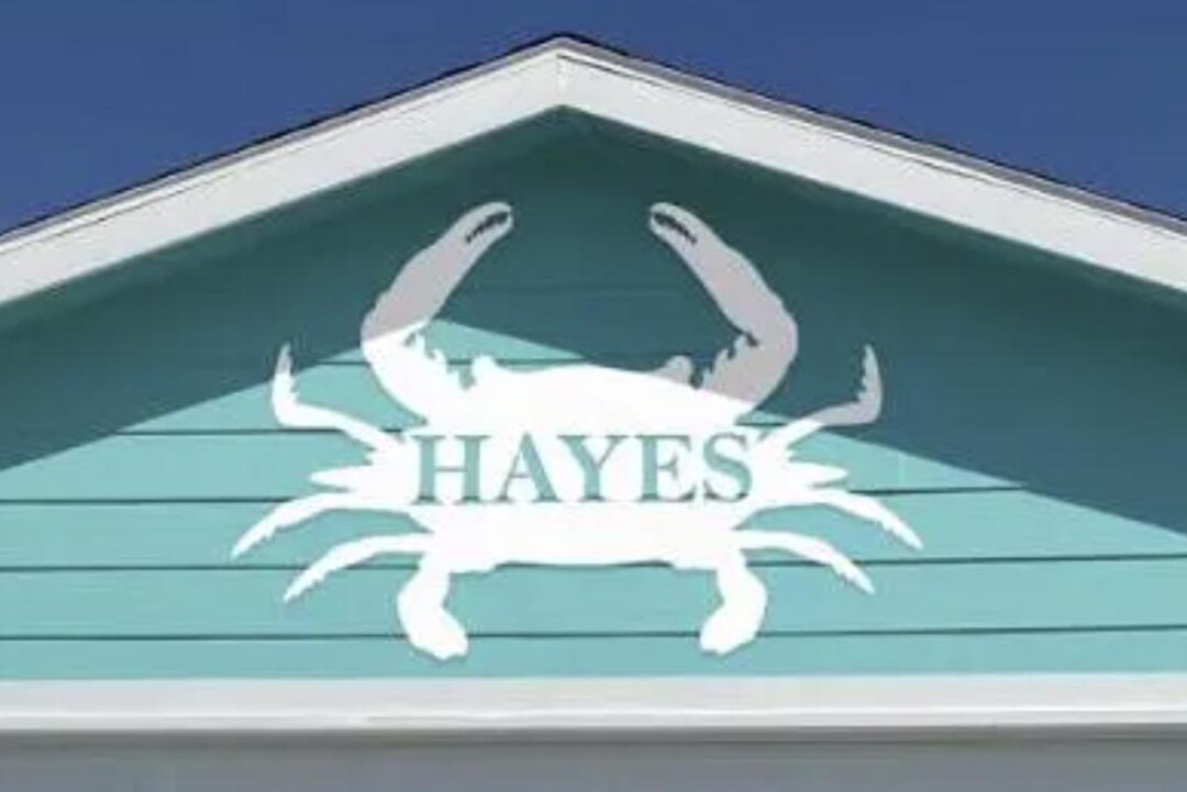 Custom Crab Name Sign Custom Beach House Sign, Coastal Nautical Décor ...