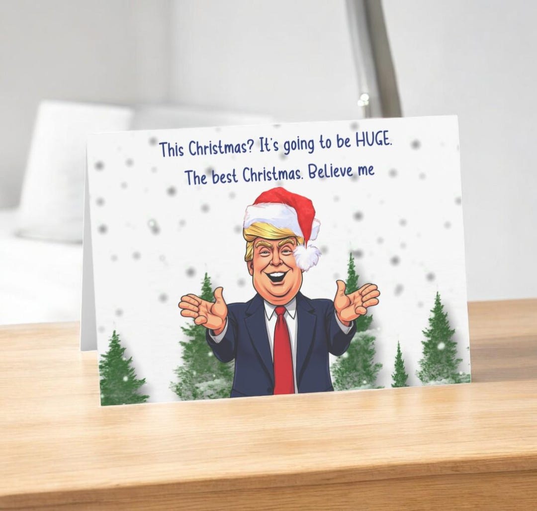Trump Christmas Greeting Cards, Santa Trump Funny Merchandise, Trump ...