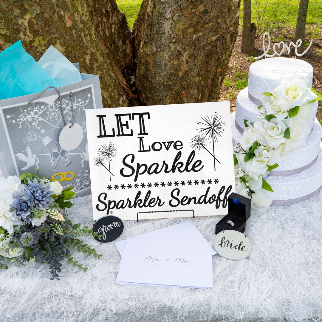 Sparkler Send off Sign, Let Love Sparkle Sparkler, Sparkler Exit Sign ...