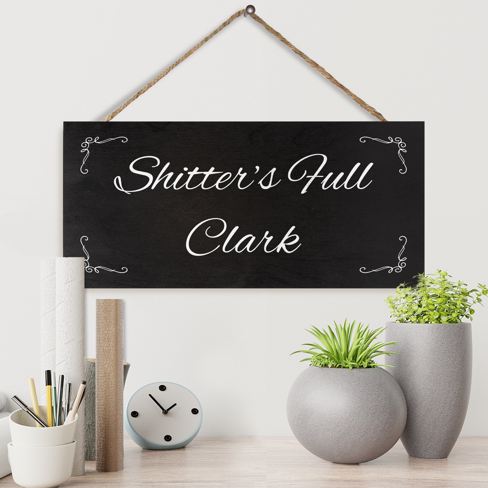 Shitter's Full Clark Sign Christmas Bathroom Decor - Etsy