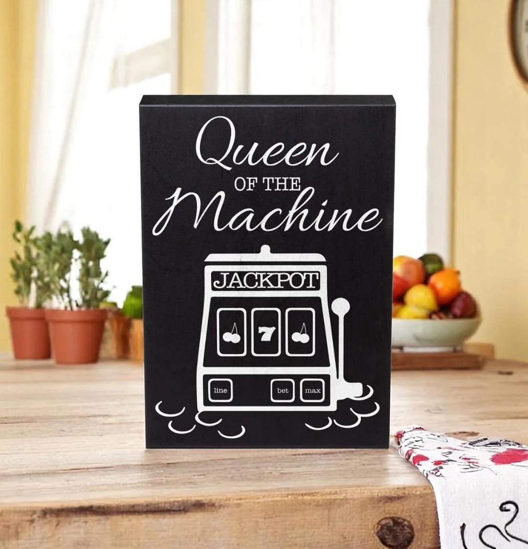 Funny Slot Machine Sign: Gambling Queen Decor - Las Vegas Gift - Etsy