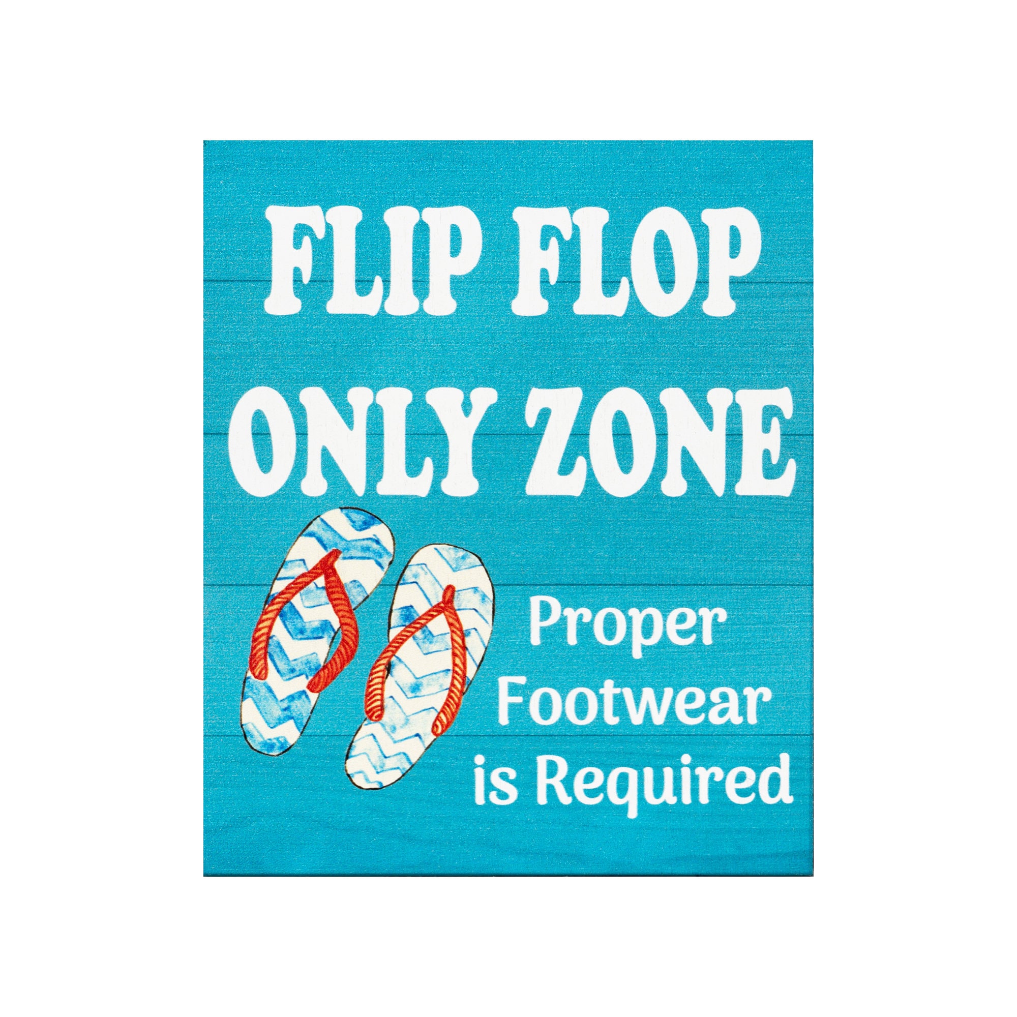 Flip Flop Only Zone Wooden Sign: Beach House Decor (7.25x6x.25 Inches ...
