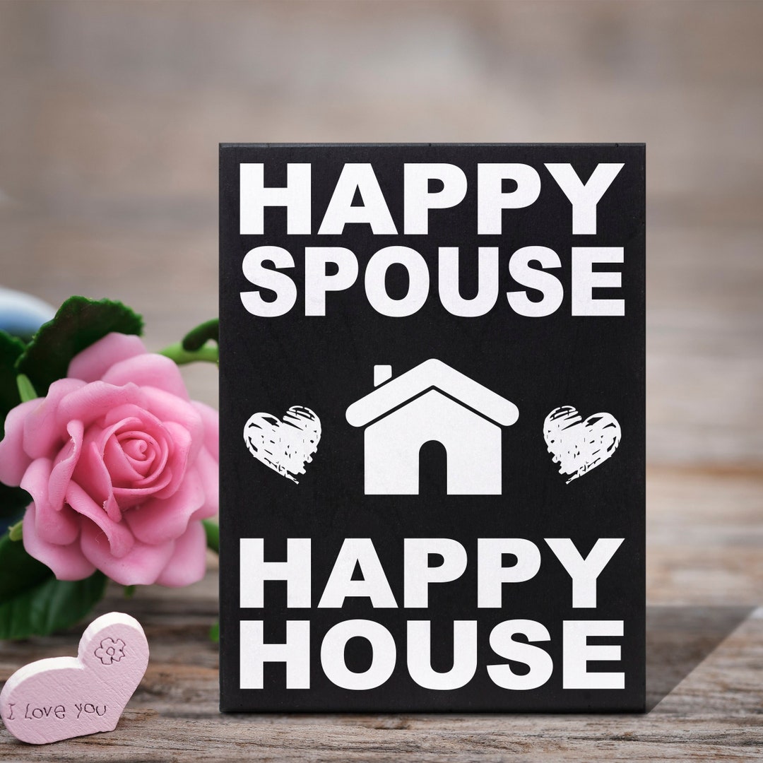 Happy Spouse Happy House Sign Gifts for Couples Gift for - Etsy