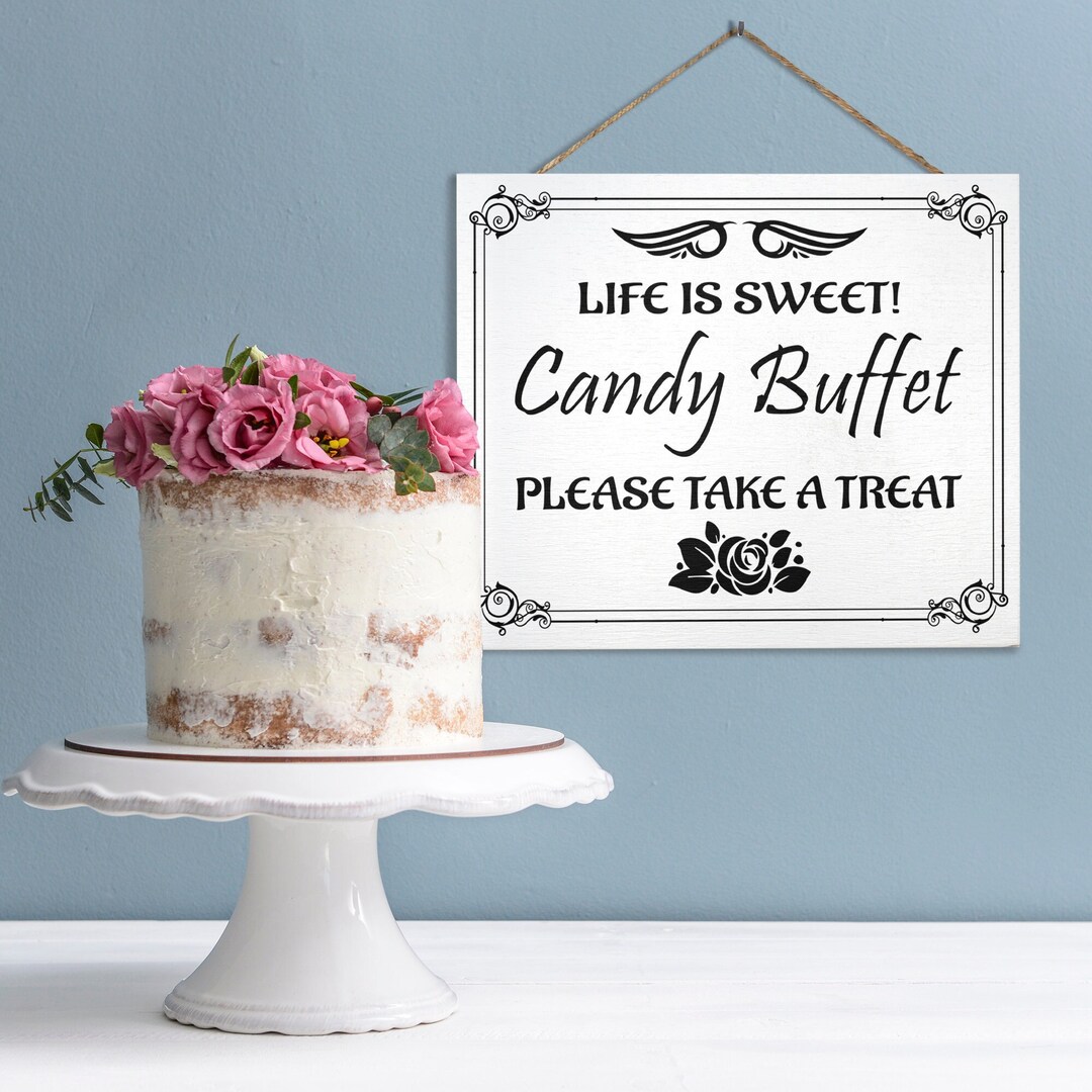 Candy Buffet Wood Sign, Wedding Decor, 10x12 Inch Candy Bar Sign ...