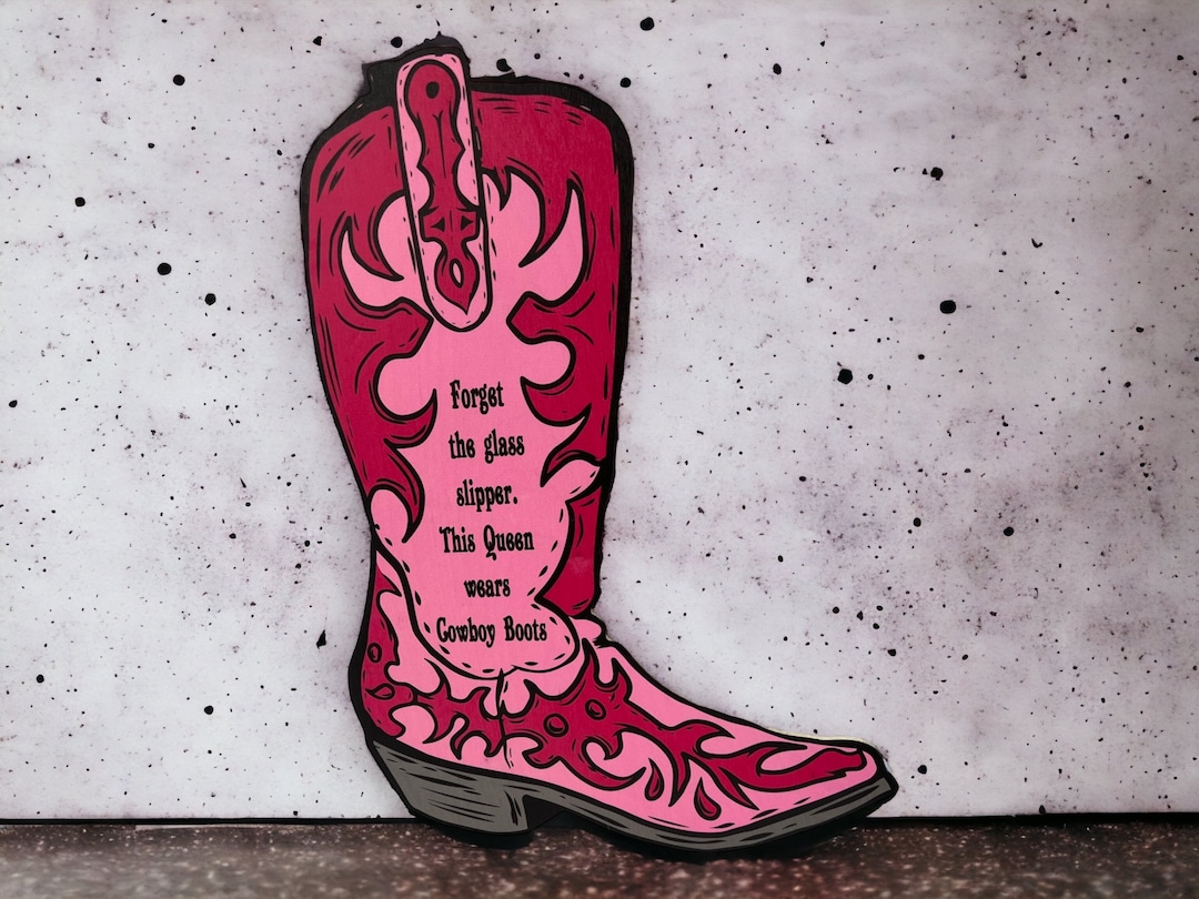 Pink Cowgirl Boot Wall Art, Cowgirl Room Decor, Western Wooden Sign for ...