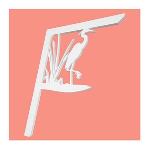 Heron Egret Mailbox Bracket With Cattails, Corner Porch Decoration ...