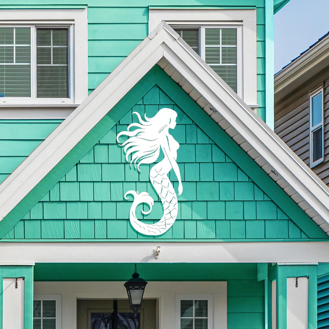 Weatherproof Mermaid PVC Sign: Coastal Beach House Wall Art - Etsy