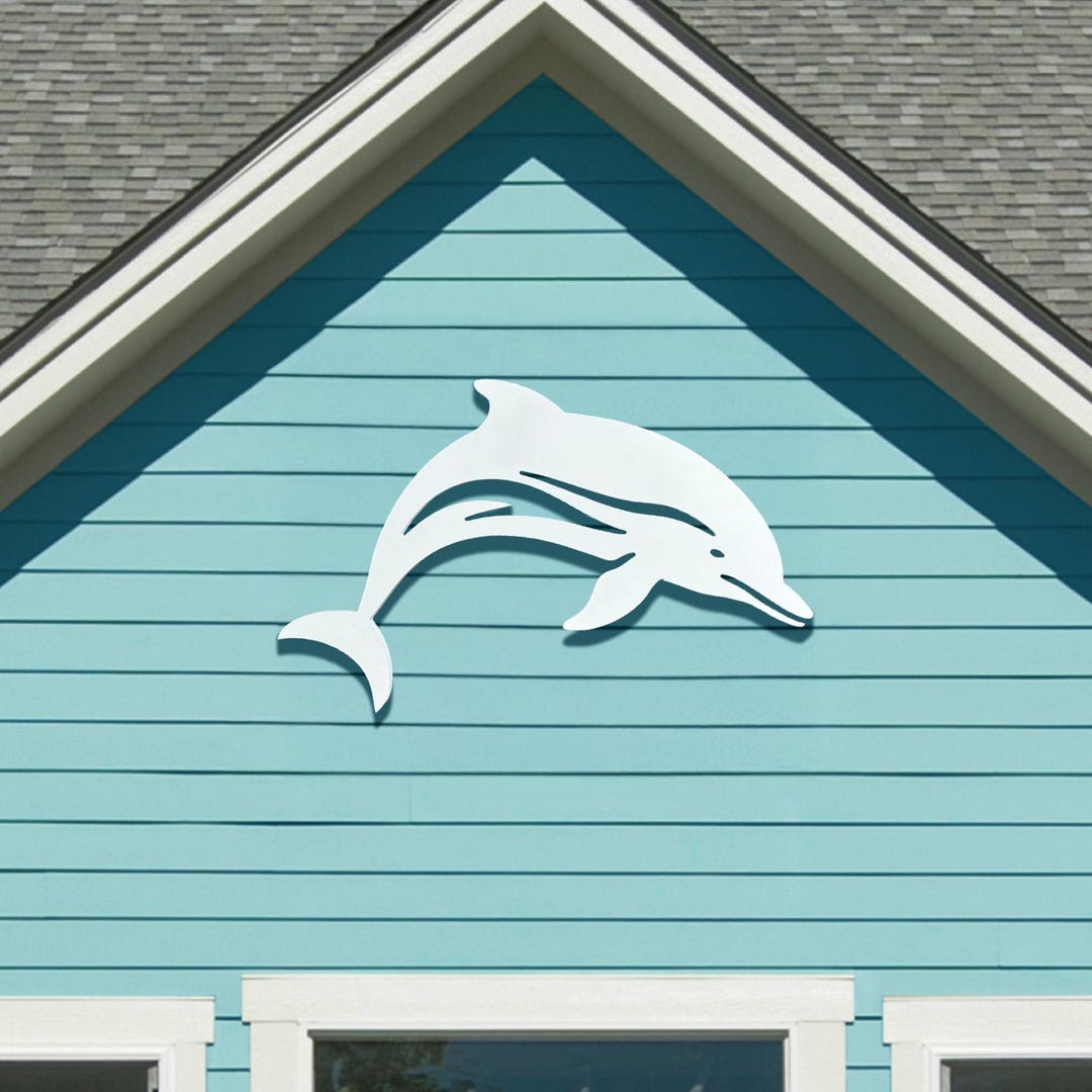Outdoor Dolphin Wall Art – Coastal Beach House Wall Decor ...