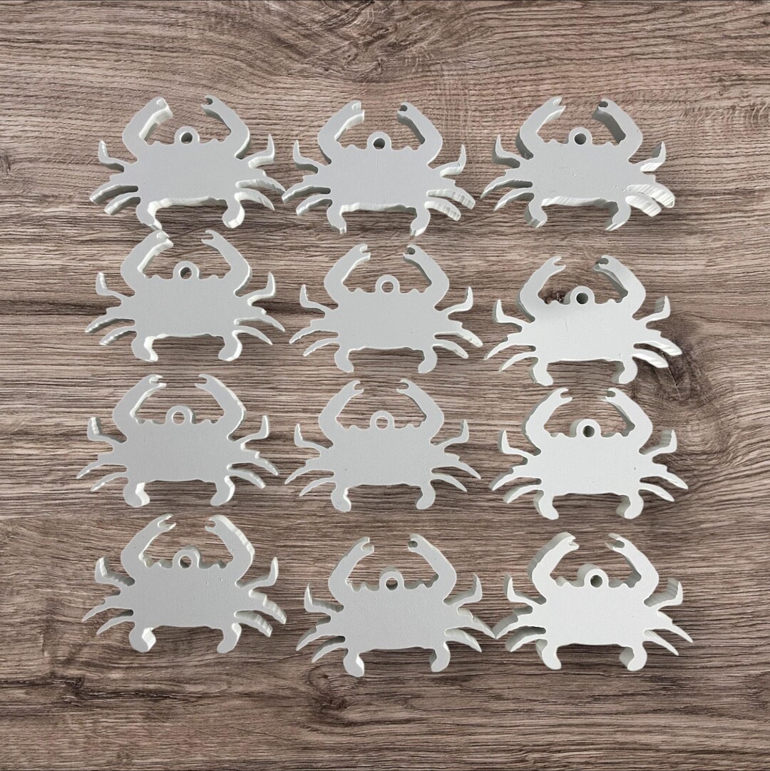 Beach Mini Crabs, Set of 12 Outdoor Crab Ornaments - Durable PVC ...